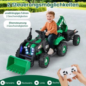 Costway Elektrický tahač s přívěsem a lopatou a dálkovým