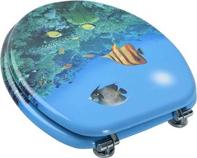 WC sedátko s víkem MDF podmořský motiv 146909
