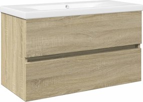 2dílný koupelnový nábytek keramika a kompozitní dřevo 3307659