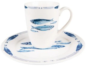 Porcelánový hrnek s rybkami  Fish Blue – 330 ml