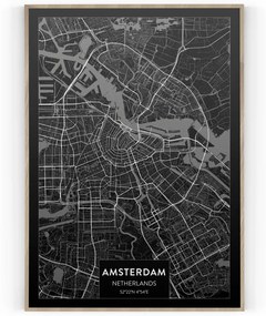 Plakát / Obraz Mapa Amsterdam Pololesklý saténový papír A4 - 21 x 29,7 cm