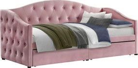 Postel s úložným prostorem, 90x200, růžová Velvet látka, ZASKA Kondela 0000410675