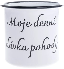 Smaltový hrnek "Moje denní dávka pohody", 1 l