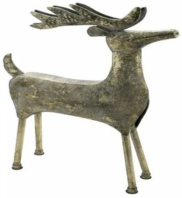 Ego Dekor EGO DEKOR DOP Dekorace jelen kovový, zlatá se starožitnou patinou, 45x8x77,5cm