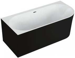 Polimat Sola 160x75 volně stojící akrylátová vana, černý mat Délka vany: 160cm, Orientace: Levá