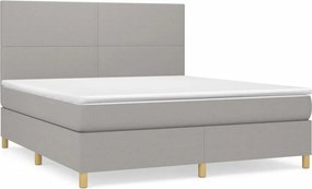 Box spring postel s matrací světle šedá 180 x 200 cm textil 3142193