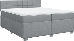 Box spring postel s matrací světle šedá 200 x 200 cm textil 3285995