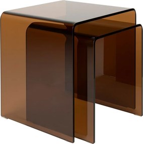 Skleněné odkládací stolky v sadě 2 ks 40x45 cm Vetro – Dutchbone