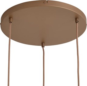Retro závěsné svítidlo tmavý bronz s jantarovými stínítky 3-světelné - Smokey