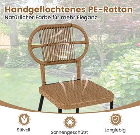 Costway 3-dílný. Garden furniture set, balcony furniture s 2 rattan chairs
