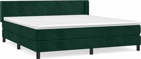 Box spring postel s matrací tmavě zelená 160x200 cm samet 3130850