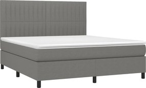 Box spring postel s matrací tmavě šedá 180x200 cm textil 3141954