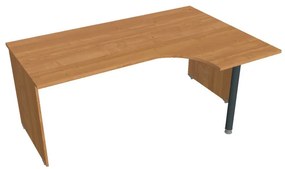 Stůl ergo 180 x 120 cm, levý Hobis Gate GE 1800 60 L Dekor lamino podnože: olše, Dekor korpusu: olše, Barva nohy: černá
