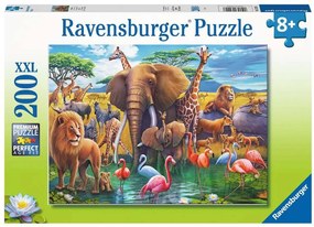 Puzzle ravensburger puzzle 132928 zvířata u napajedla 200 dílků