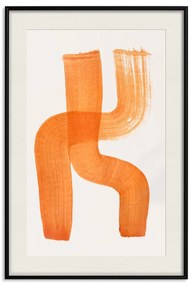 Plakát Abstraktní kompozice - duet tvarů ve světle oranžové barvě