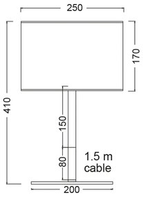 ACA DECOR Stolní lampa YASMINE max. 60W/E27/230V/IP20, černá, průměr 250mm