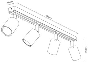 Bodové svítidlo TERRA 4xGU10/8W/230V bílá/dub