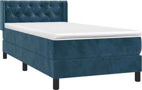 Box spring postel s matrací tmavě modrá 80 x 200 cm samet 3131109