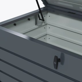 Venkovní úložný box, zahradní box, box na polštáře, odolný proti povětrnostním vlivům, 4 kolečka, 100 x 62 x 65 cm, tmavě šedý