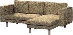Potah na pohovku IKEA Norsborg 3-místná se šezlongem barva béžová látka pletený vzor, vzorované