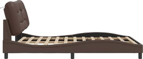 Rám postele bez matrace Hvar hnědý 140x190 cm umělá kůže 3207997