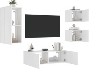 4dílná obývací stěna s LED osvětlením bílá 3216881
