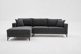 Hanah Home Rohová pohovka BERLIN antracitová levá 258 cm 825BLC2807