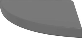 323914  Floating Corner Shelves 2 pcs High Gloss Grey 35x35x3,8 cm MDF 323914