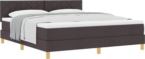 Postel s boxspringem s čelo Tmavě hnědá 180 x 200 cm textil 3339017