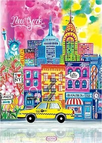 EDUCA Puzzle Car Pintos: New York / 1000 dílků / 48 × 68 cm