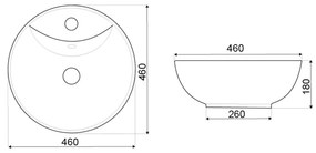 Novoterm Keramické umyvadlo na desku NV-KR-191 BLM (ø 46 cm)