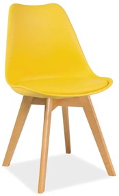 SIGNAL Jídelní židle - KRIS buk, plast/ekokůže, různé barvy na výběr Sedák: tmavě šedý (plast)