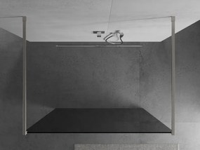 Mexen Kioto, sprchová zástěna Walk-In 110 x 200 cm, 8mm šedé sklo, broušená ocel profil, 800-110-002-97-40