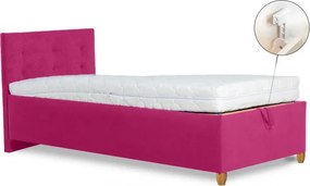 Postel ALMA s lamelovým roštem 2, 200x80, zelená (č.29/nohy buk)