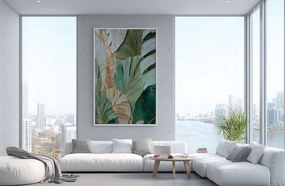 Tropická elegance - obraz - Listy v přírodním reliéfním stylu 66 - A4 – 210 × 297 mm - 149 Kč
