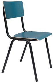 OnaDnes -20% Petrolejově modrá jídelní židle ZUIVER BACK TO SCHOOL
