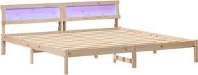 Rám postele s čelo Hnědá 200 x 200 cm Masivní borovicové dřevo 3385745