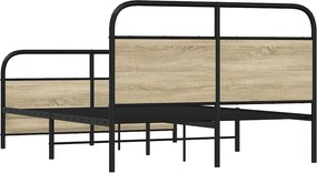 Kovový rám postele bez matrace dub sonoma 137x190 cm 3318647