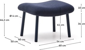 Tmavě modrá podnožka Inari – Kave Home