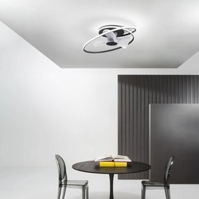 FAN LED-STORM-NER Stropní svítidlo s ventilátorem LED VENTILATORE 55 W CCT 7450 lm černá pr.77x22 cm - FANEUROPE