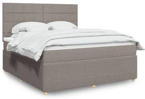 Box spring postel s matrací taupe 180x200 cm textil
