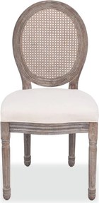 Jídelní židle 2 ks krémové textil 244089