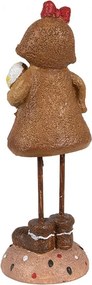 Vánoční dekorace Perníček Gingerbread dívka s lízátkem - 7*7*18 cm