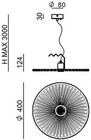 Linea Light CA022AWHEZZ Doge_P, moderní bílé závěsné svítidlo, 1x22W E27, průměr 40cm