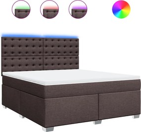 Box spring postel s matrací tmavě hnědá 180x200 cm textil 3292884