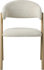 Krémové/v přírodní barvě čalouněné jídelní křeslo s područkami Frances – Unique Furniture