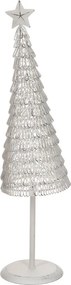 Dekorace bílý antik drátěný vánoční stromeček Tree - Ø 10*40 cm