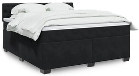 Box spring postel s matrací černá 180x200 cm samet 3286386