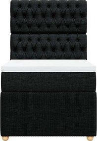Box spring postel s matrací černá 90x200 cm textil 3291948