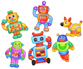 Color day Kreativní sada Vyrob si sám  magnetky roboti DIY